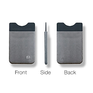 Modern Carry Elastic Minimal Card Holder, Minimalist Wallet for Men & Women, Credit Card & Business Card Holder, Slim Credit Card Wallet - Ultra Thin w/ 2 Card Slots (Gray)