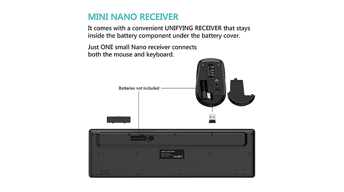 Wireless Keyboard Mouse Combo, BreSii Wireless Keyboard and Mouse ...