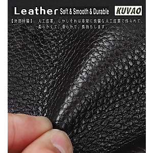 KUVAO RFID Blocking, Leather Credit Card Holder Zipper Wallet With 20 Card Slots, Small Card Case for Women or Men Accordion Wallet with Zipper (Blcak)