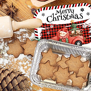 WorldBazaar Christmas Aluminum Leftover Containers 36PCS Watercolor Christmas Food Storage Containers with Lids Disposable Christmas To Go Containers Foil Tin Pans Winter Holiday Party Supplies