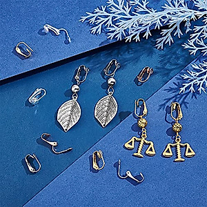 UNICRAFTALE 32pcs 4 Colors Stainless Steel Clip-on Earring Non-Pierced Earring 15mm Metal Huggie Fake Ear for DIY Earring Jewelry Making