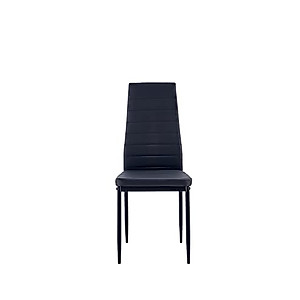 LCH, Black Room High Back, PU Leather Seat and Metal Frame, Kitchen Chairs Set of 4 Dining Roomchairs