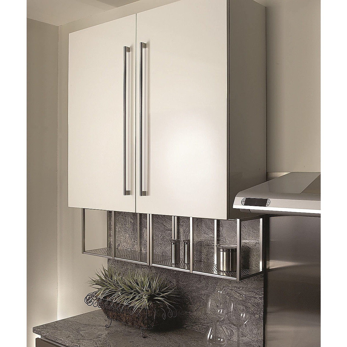 Richelieu Hardware BP446600195 23 5/8-inch (600 mm) Center-to-Center Brushed Nickel Modern Cabinet and Drawer Pull Handle for Kitchen, Bathroom, and Furniture