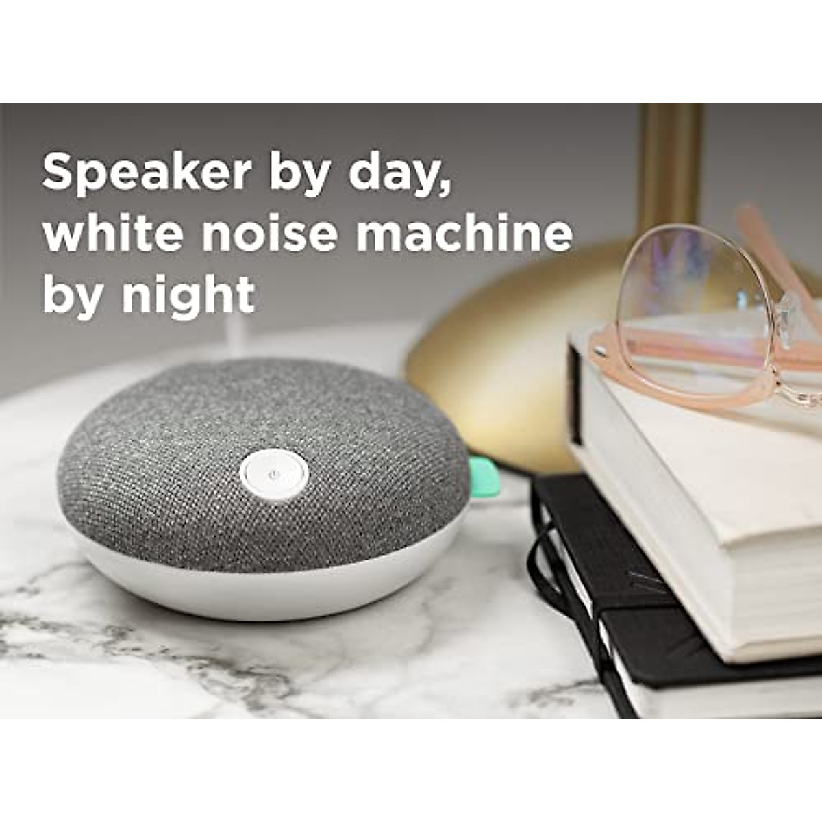 SNOOZ Button - White Noise Sound Machine - Non-Looping White Noise, Pink Noise, and Fan Sounds Plus Bluetooth Speaker - Cloud