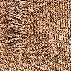 Hauteloom Moncton Sea Grass Jute Rug - Natural Fiber Sisal Area Rug - Natural Fringe Tassel - Rattan Wicker Look Carpet - Brown - 6' x 9'