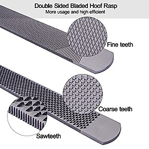 wevsuipo Horseshoe File, 18 Inches Black Farrier Hoof Rasp Tool with Handle, Suitable for Repair Horse Hooves, Goat Hooves, Cow Hooves and Wood Working