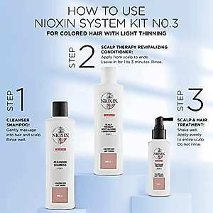 Nioxin System 3 Scalp Therapy Conditioner, Color Treated Hair with Light Thinning, 33.8 oz