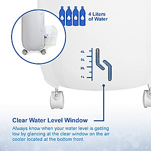 COOLS UP TO 7° F - Evaporative Cooling Fan, Portable Personal Air Cooling with Humidifier Water Tank. Includes Remote, Ice Packs, and 360° Caster Wheels. BUY FROM AN AMERICAN SMALL BUSINESS!