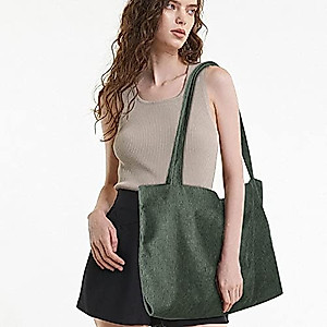 Sightor Corduroy Tote Bag for Women Shoulder Bag Big Capacity Shopping Bag Casual Handbag