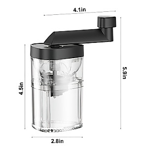 Manual Coffee Grinder, Portable Coffee Bean Grinder with Ceramic Grinding Burr, Adjustable Espresso Grinder for Travel, Camping, Kitchen & Office