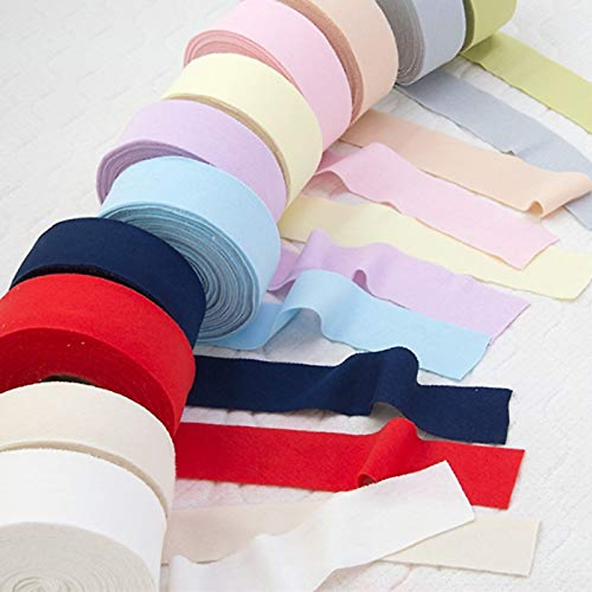 SELCRAFT 5yards/Lot 1" (25mm) Elastic Band Multicolor Fold Over Spandex Elastic Ribbon for Sewing Lace Trim Waist Band Garment Accessory num.14