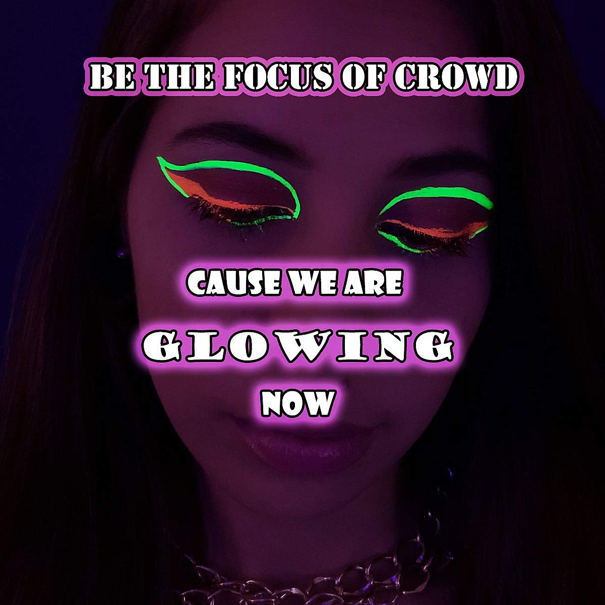 Bowitzki Face and Body Paint Split Cake 50g Body Painting Water Based Eyeliner Graphic Hydra Liner Makeup Glow Fluorescent Color Neon for Halloween Christmas Party Pride - UV Rainbow (Garden)