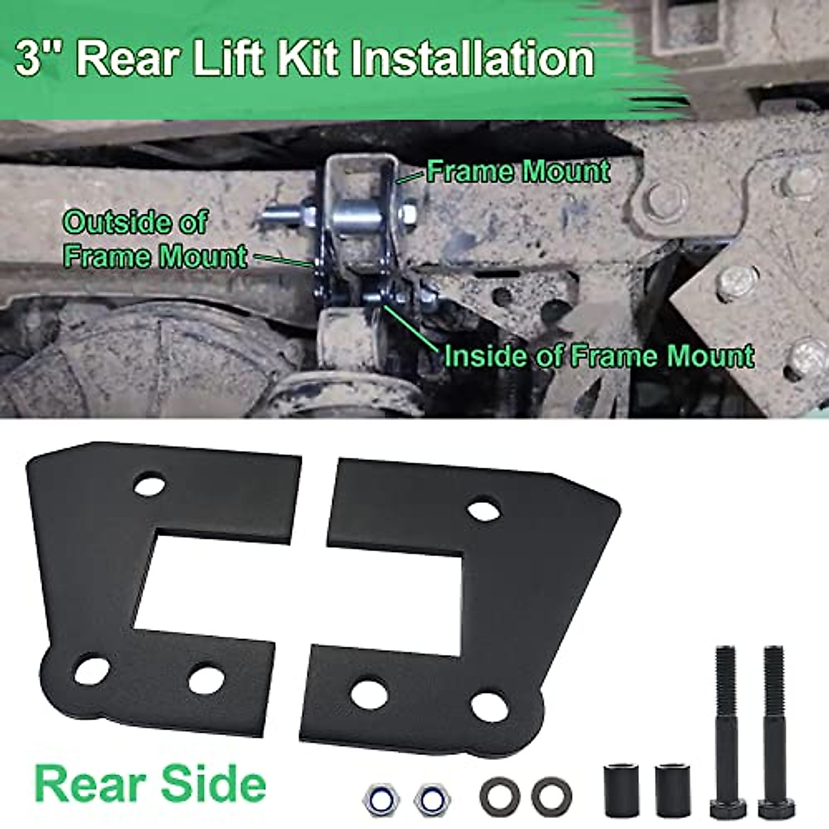 UTV Ranger Lift Kit - StarknightMT 3" Ranger Front & Rear Bracket Lift Kit Compatible with Polaris Ranger 570 Fullsize/XP 570/XP 900/ XP 1000/1000 Diesel 2013-2022