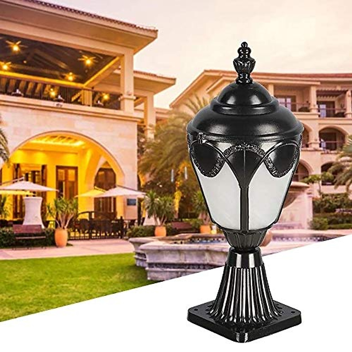 Lights Outdoor Waterproof Post Lantern Courtyard Balcony Garden Decoration Aluminum Metal Stigma Headlights Outdoor E27 Exterior Pillar Post Lamp Street Pedestal Lamp External Desktop Landscape Stadiu