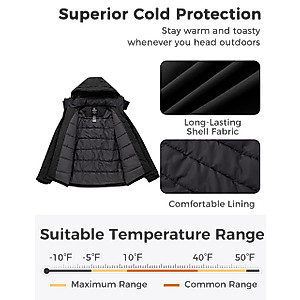 wantdo Men's Winter Ski Jacket Waterproof Snow Jacket Windproof Mountain Raincoat Hooded Navy XL