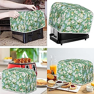 Jiueut Floral Hummingbird Print Toaster Cover 4 Slice Bread Toaster and Blender Dustproof Cover, Stand Mixer Protectors Universal for Food Processors, Kitchen Appliance Anti Fingerprint Protection