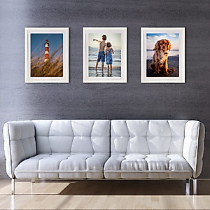 12x16 Wood Picture Frame Diamond Painting Frames 30x40cm Diamond Art Frame Display 12x16in / 30x40 cm Without Mat or 10x14 in/ 25x35cm with Mat 12 x 16 Photo Poster Frame Wall Hanging - White 3 Pack