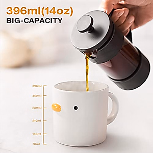 AOUNTRON Coffee Mug 14oz Handcrafted Ceramic Duck Shaped Cute mugs with Artisanal Glaze,Funny Mugs,Gift for Coffee Lovers and Collectors