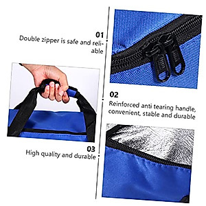 SOESFOUFU Insulated Bag Suitcase Bag Foldable Picnic Basket Food Bag Large Shopping Bags Cake Containers Outdoor Basket Coffee Container Containers for Food Foldable Basket Pizza Bag Blue