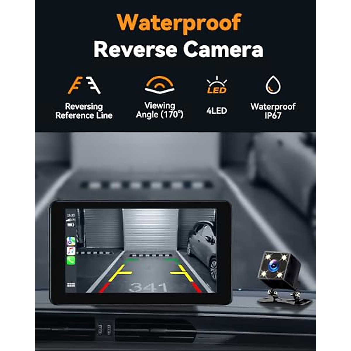 LAMTTO 7" HD Wireless Car Stereo with Apple Carplay & Backup Camera, Portable Touchscreen Android Auto Adapter with GPS Navigation System,Multimedia Player Video Receivers with Bluetooth,Airplay