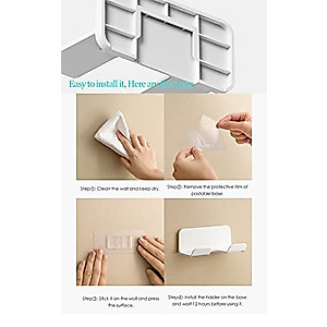 HOMEGYMFREE Adhesive Hair Dryer Holder, Wall Mount Bathroom Hair Blow Dryer Rack, Sticke on Wall Hair Dryer Organizer( White)