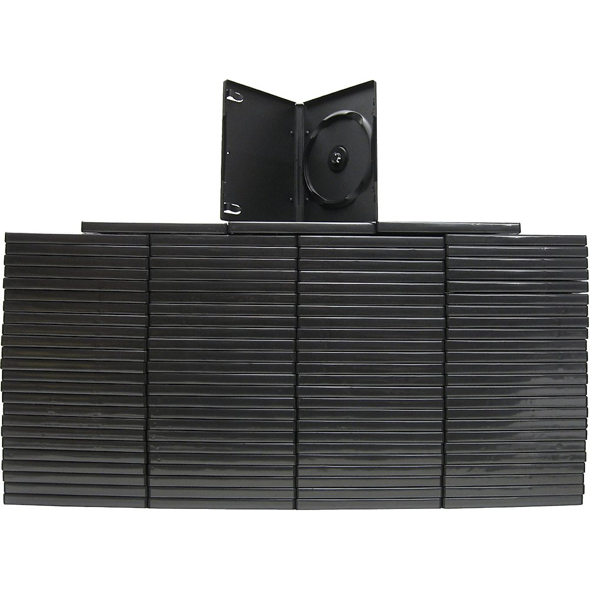 Sturdy Standard Black DVD Cases - 14mm - 1 Disc Capacity (100 Pack) #DVBR14BKST