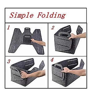 Minoisome Foldable Storage Baskets with Carry Handles Felt Fabric Collapsible Storage Cubes Bin for Organizing Toys Clothes Gifts Closet Shelves Kids Room Laundry Office