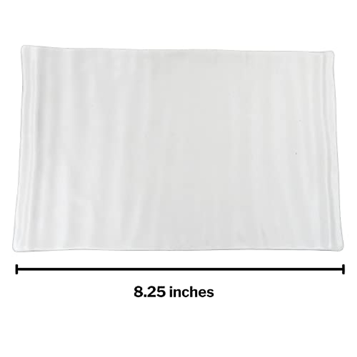 Wave Design Indented White Melamine Rectangular Serving Platter, Neutral Hors D'oeuvre and Charcuterie Platters Kitchenware and Wedding Shower Gifts, 8.25 Inches
