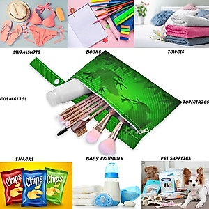 visesunny Frog Shadow Banana Leaf Tropical 2Pcs Wet Bag with Zippered Pockets Reusable Roomy Diaper Bag for Travel,Beach,Pool,Daycare,Stroller,Diapers,Dirty Gym Clothes, Wet Swimsuits, Toiletries