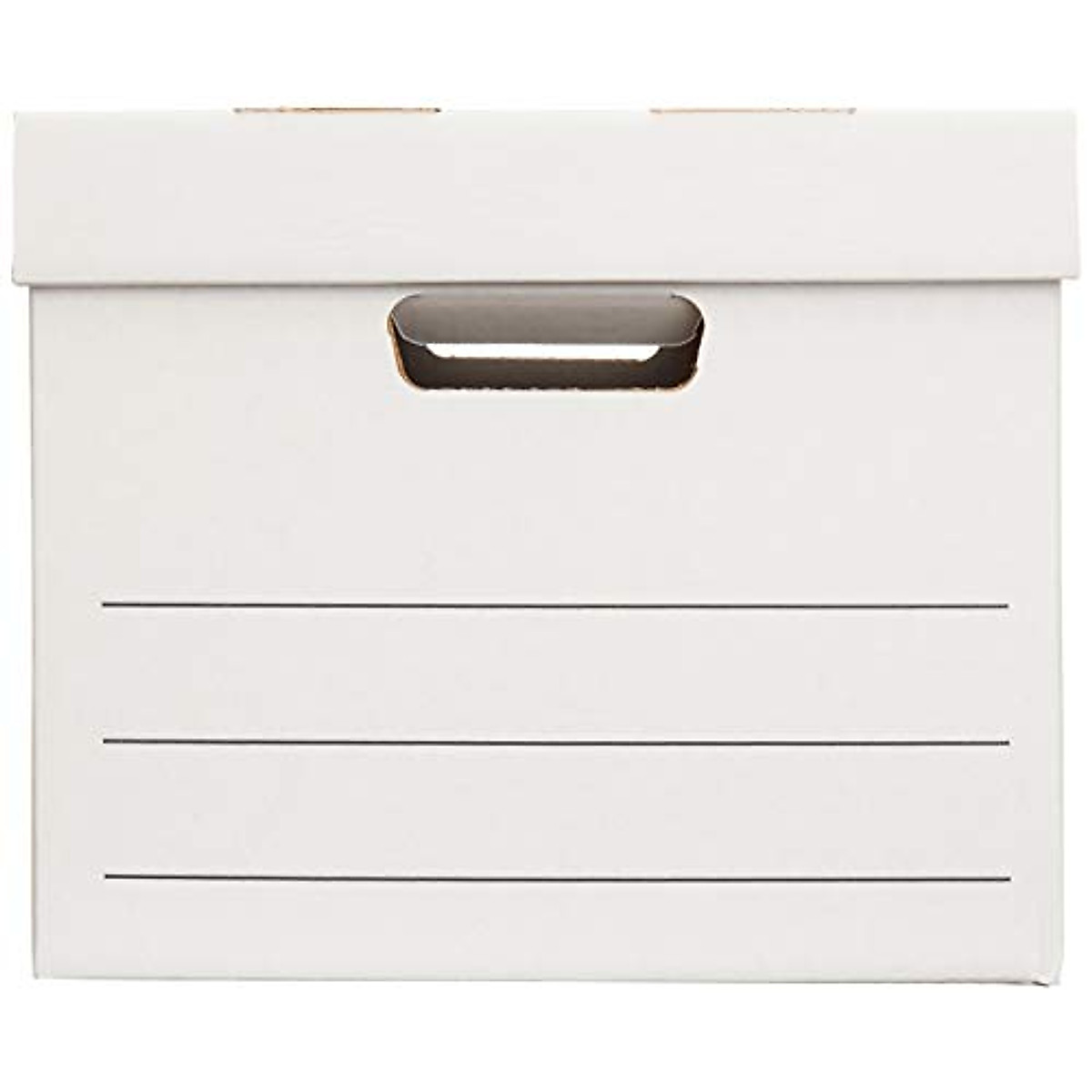 Amazon Basics Medium Duty Storage/Filing Boxes with Lid and Handles - Legal/Letter Size, 16.2 x 12.5 x 10.5 inches, 12-Pack