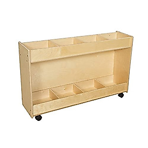 Contender Birch Montessori Single Sided Bookcase Display Stand for Kids, Natural Hardwood Kids’ Bookshelf, Wooden Book Display Shelf for Kids [Ready-to-Assemble]