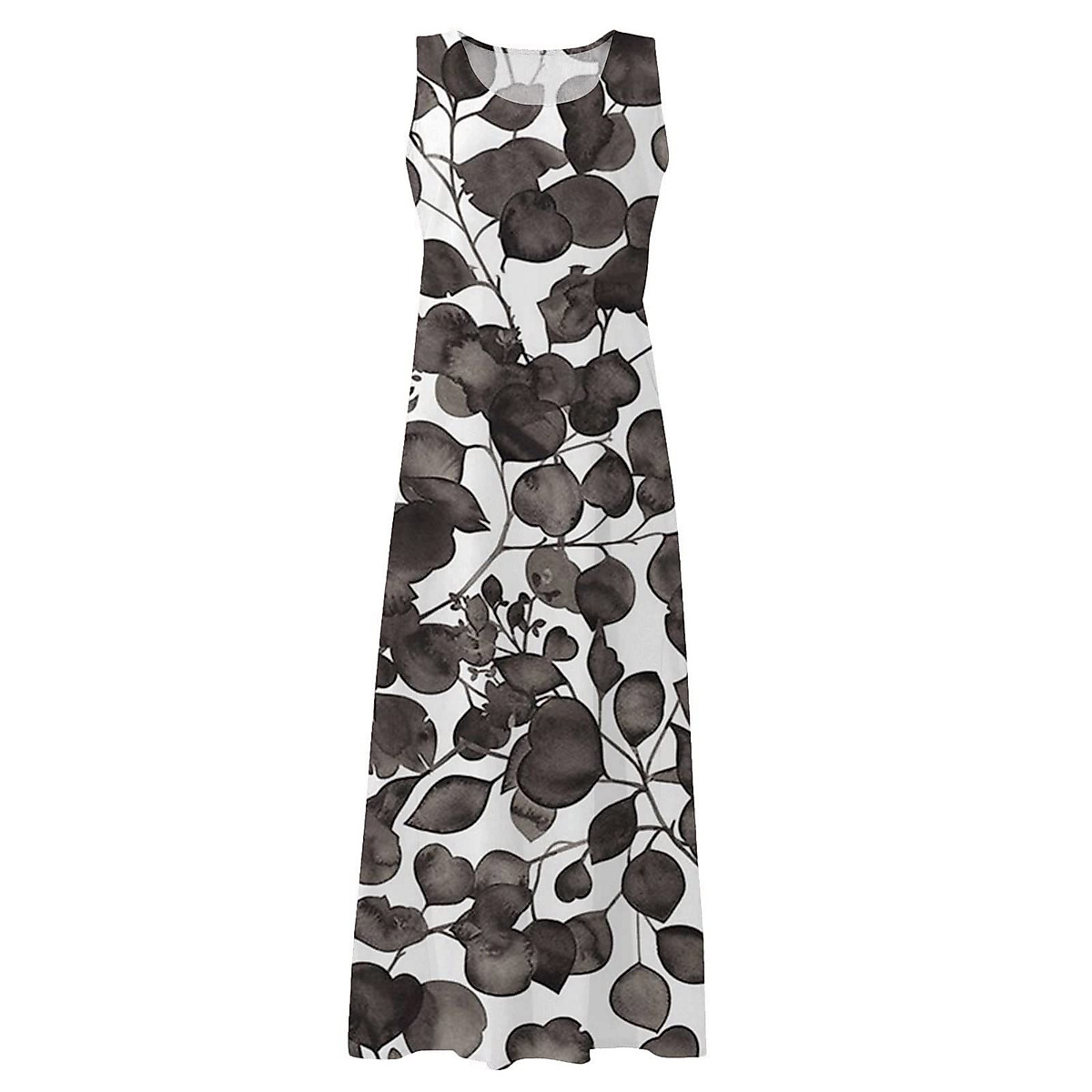 Women's Summer Casual Sleeveless Halter Long Maxi Beach Dress Womens Plus Size Casual Dresses for Fall Dark Gray