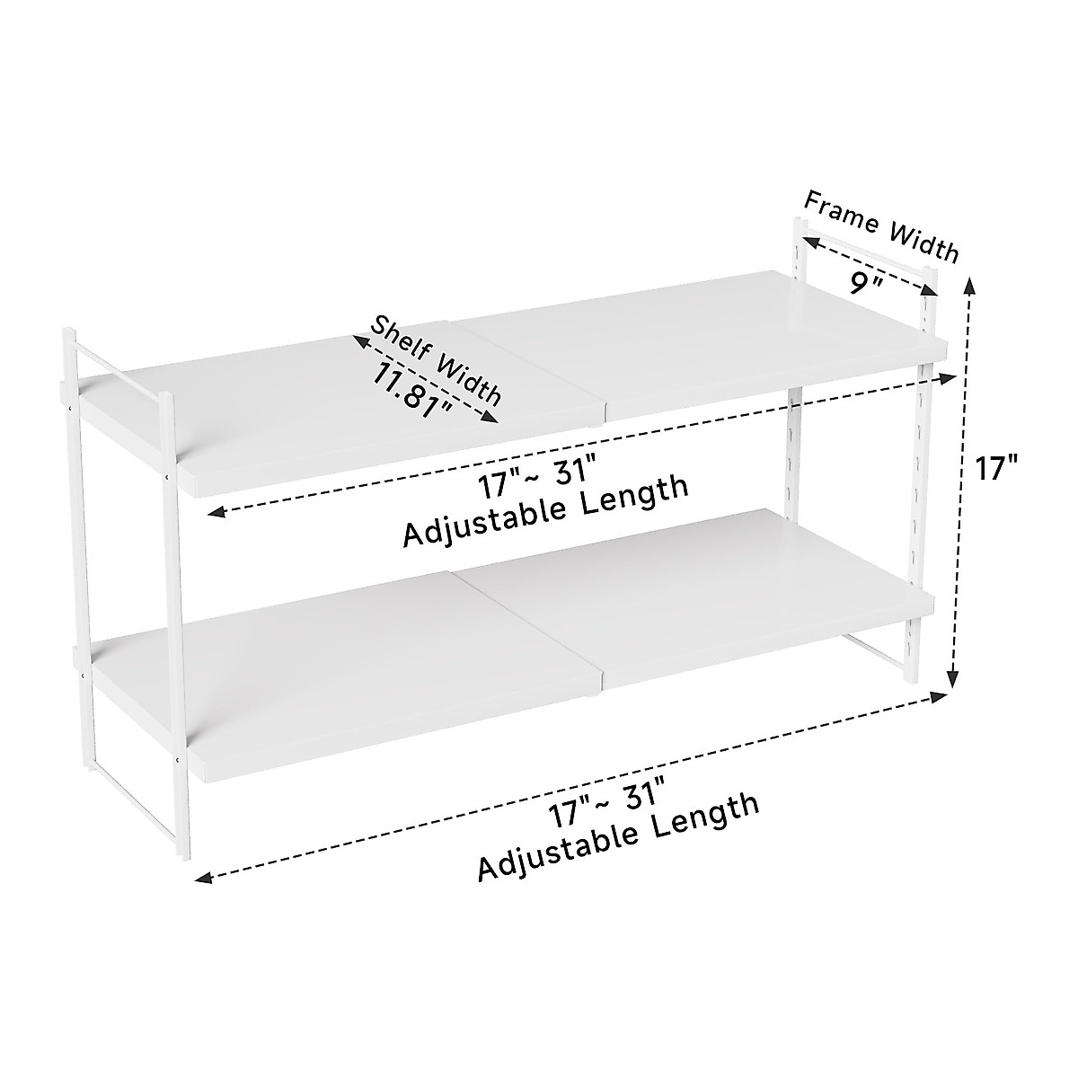 SOFRON Expandable Pantry Closet Shelf, Adjustable Shelf for Cabinets, Wall Mounted Customizable Shelf, 2 Smooth Boards