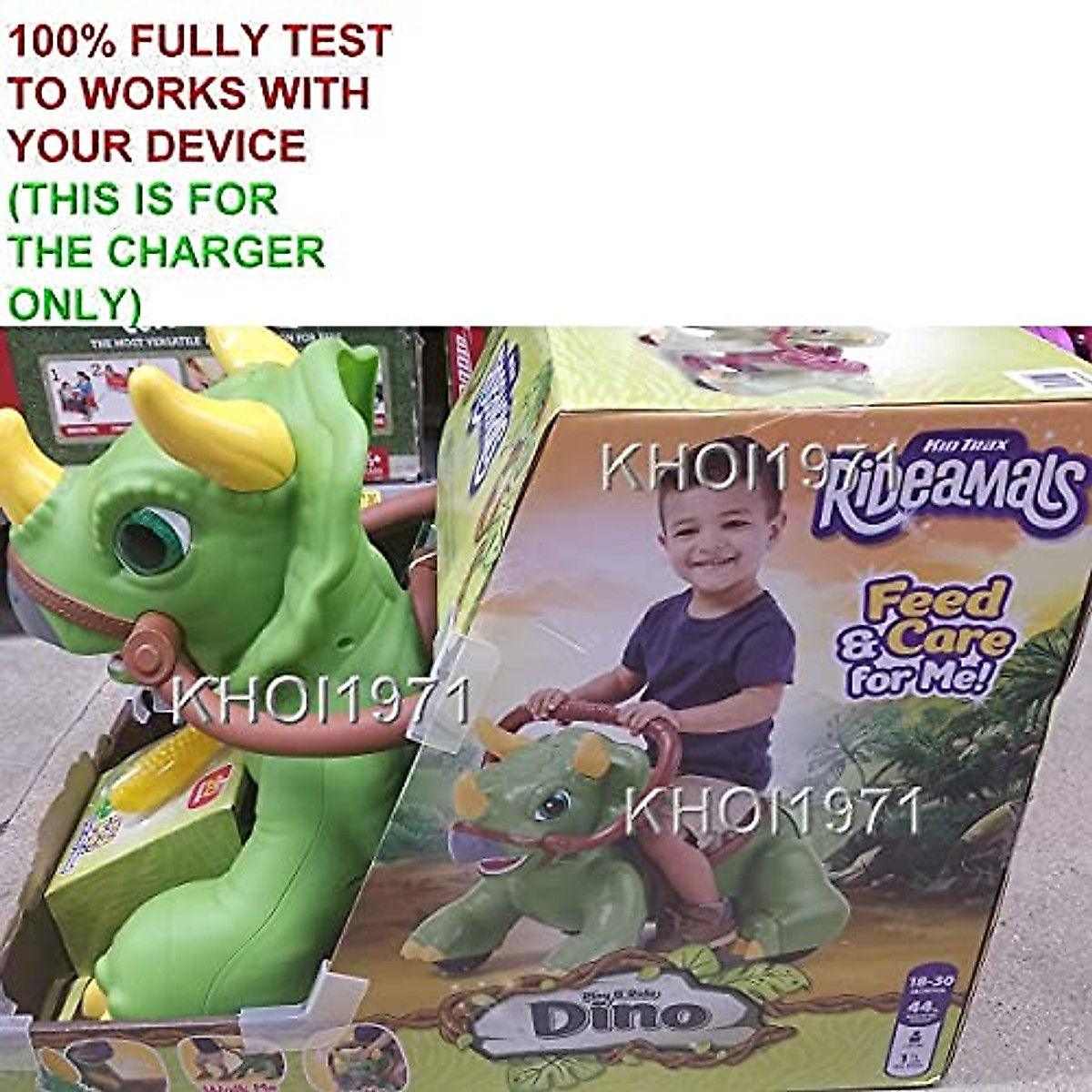 KHOI1971 Wall Charger AC Adapter Cable Compatible with Kid Trax Rideamales Dino Dinosaur Play Ride on 6V Battery Charger