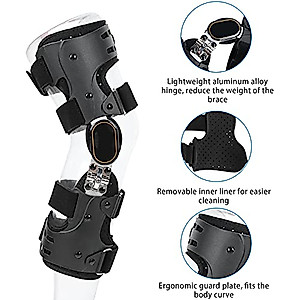 Knee Joint Splint, Knee Brace Knee Immobilizer Brace Adjustable Knee Brace Stabilizer for Sports Injuries for Ligament Injuries for Varus/valgus Correction(Right foot)