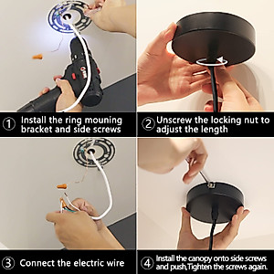 OKELI Modern Pendant Lights, Black Pendant Light Fixture, LED Minimalist Strip Pendant Lighting for Kitchen Island Bar,15inch,4000K,10W, ETL,3 Pack