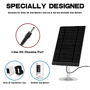 Solar Panel for Ring Camera, 2PCS Waterproof Solar Panel for Ring Stick Up Cam Battery and Ring Spotlight Cam Battery (5V 4.5W)
