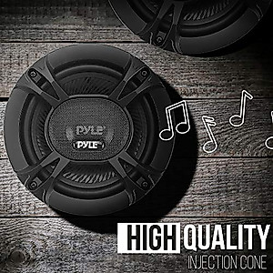 Pyle 3-Way Universal Car Stereo Speakers - 300W 6.5” Triaxial Loud Pro Audio Car Speaker Universal OEM Quick Replacement Component Speaker Vehicle Door/Side Panel Mount Compatible PL613BK (Pair)