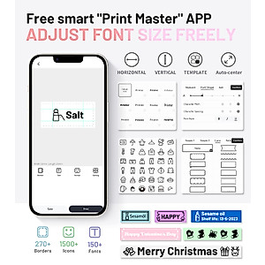 Vixic Label-Maker-Machine-with-Tape D1600 Portable Bluetooth-Label-Printer Wireless Labeler Label Maker Machine for Home & Office Organization, Mini Sticker Maker with Multiple Templates,White-Pink