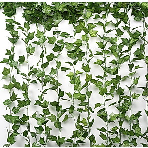 Karlling 5 Pack Room Decor Fake Plants Leaves Artificial Ivy Garland Greenery Hanging Aesthetic Living Room Wall Decor