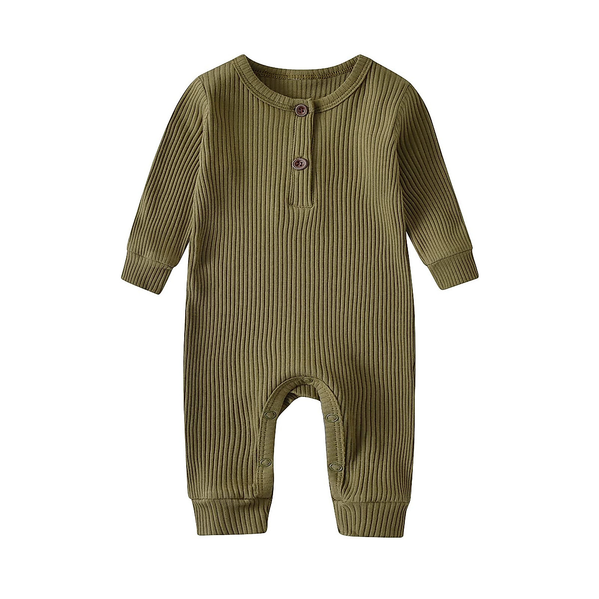 Baby Boy Girl 2 Pack Solid Romper Short/Long Sleeve One Piece Jumpsuits Clothes Sets (Yellow & Dark Green, 0-3 Months)