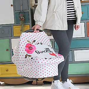Cover Breastfeeding Scarf Rosy Dots Princess Breathable Covers Infant Stroller Cover Carseat Canopy Cover for Girls Boys
