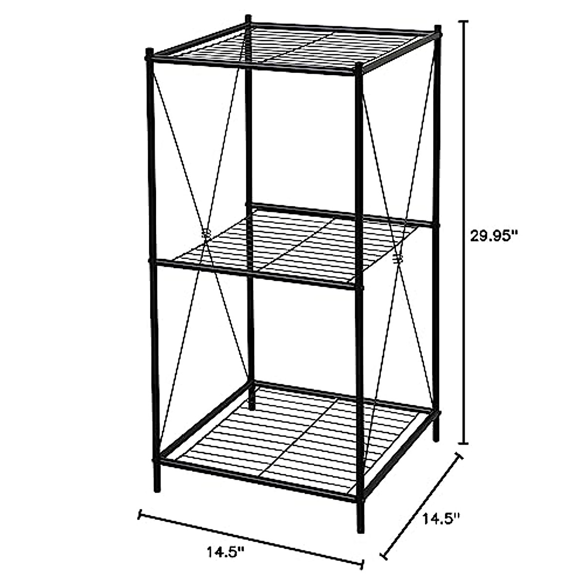 Zenna Home Floor Stand, Black Cross-Style