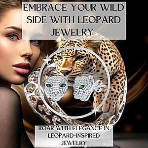Silver Leopard Earrings - Silver Panther Earrings - Black Panther Jewelry - Leopard Jewelry for Women - Cheetah Earrings - Panthers Gifts for Women - Cheetah Jewelry - Jaguar Earrings - Leopard Gifts