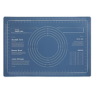 Baking Mats,Silicone Pastry Mat,Silicone Baking Mat for Pastry Rolling Dough with Measurements, BPA Free Non stick and Non Slip Blue Table Sheet Baking Supplies for Bake Pizza Cake