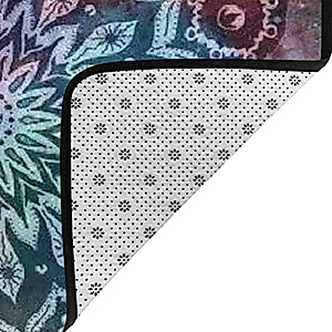 NiYoung Bedroom Living Room Kitchen Big Size Area Rugs Home Art - Trippy Tie Dye Mandala Floor Mat Doormats Quick Dry Spa Bathroom Floor Mats Exercise Mat Throw Rugs Carpet