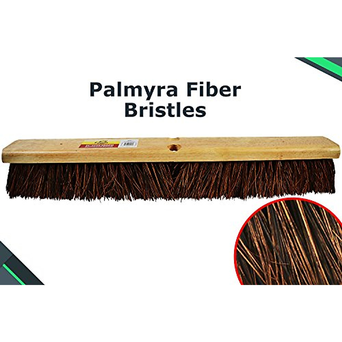 Bristles 4224 24” Push Broom Head for Indoor and Outdoor, Commercial Or Residential Use with Stiff Bristles for Heavy-Duty Work On Concrete, Patio, Garage, Stone Or Any Heavy Duty Cleaning