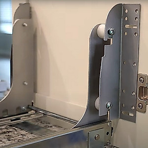 HRepair 5WD-DMKIT Metal Door Shelf Mount Silver Kit For 5wb1 5wb2 5cw2 Organizer Basket Series RV Pull Out Wire Baskets Cabinet Kitchen Cookware Organizers Waste Containers