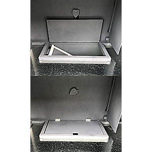 Hanover Outdoor Wooden 2-Story Rabbit Hutch with Ramp, Wire Mesh Run, Cage, Waterproof Roof, Removable Tray - HANRH0103-GRY