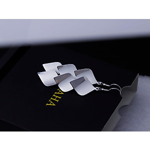 Three-color Silver Dangle Earrings for women shiny and sharp looking stylish match clothing Lightweight & Fashionable 925 Sterling Silver Hooks